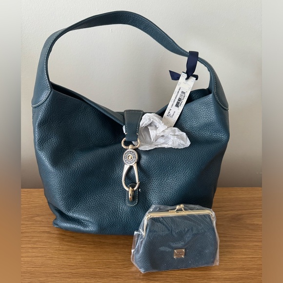 Dooney & Bourke | Bags | Dooney Bourke Leather Hobo With Logo Lock And ...